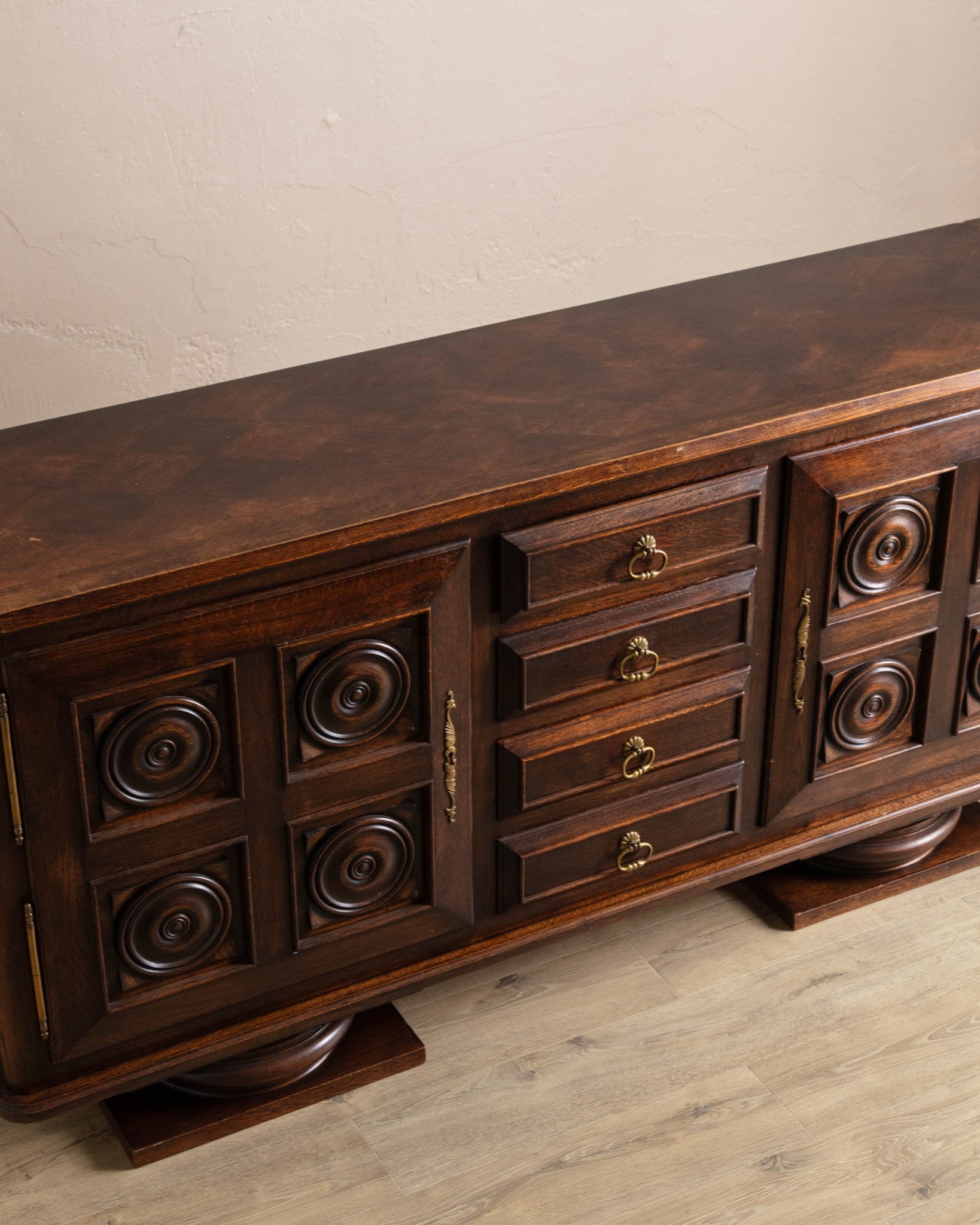 Dark Oak Sideboard, Manner of Charles Dudouyt, France, 1940's – Lone Fox
