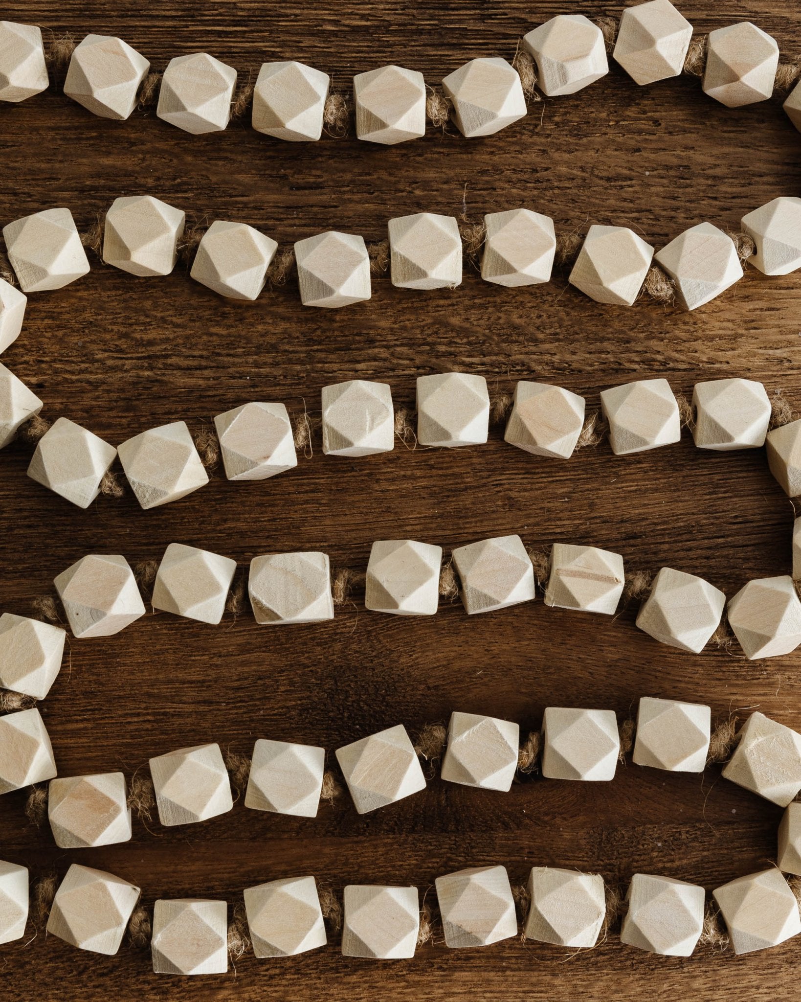 Faceted Wood Bead Garland – Lone Fox