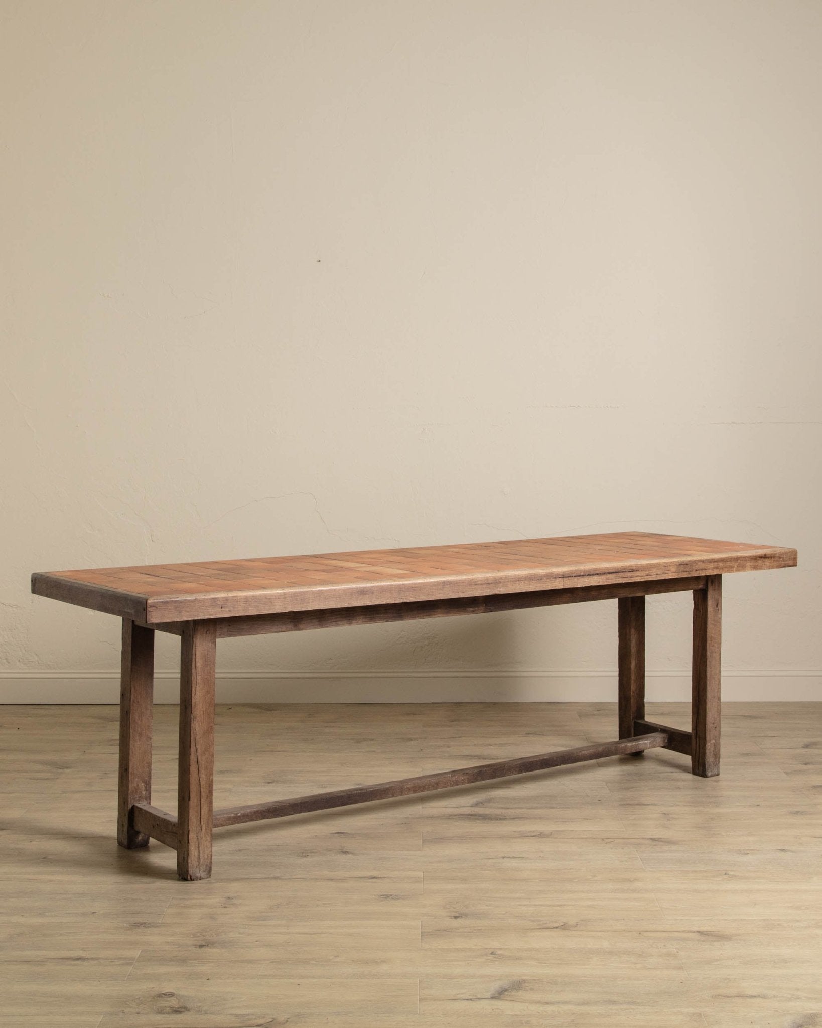 Large French Terracotta Tile Top Console / Dining Table, 1970's – Lone Fox