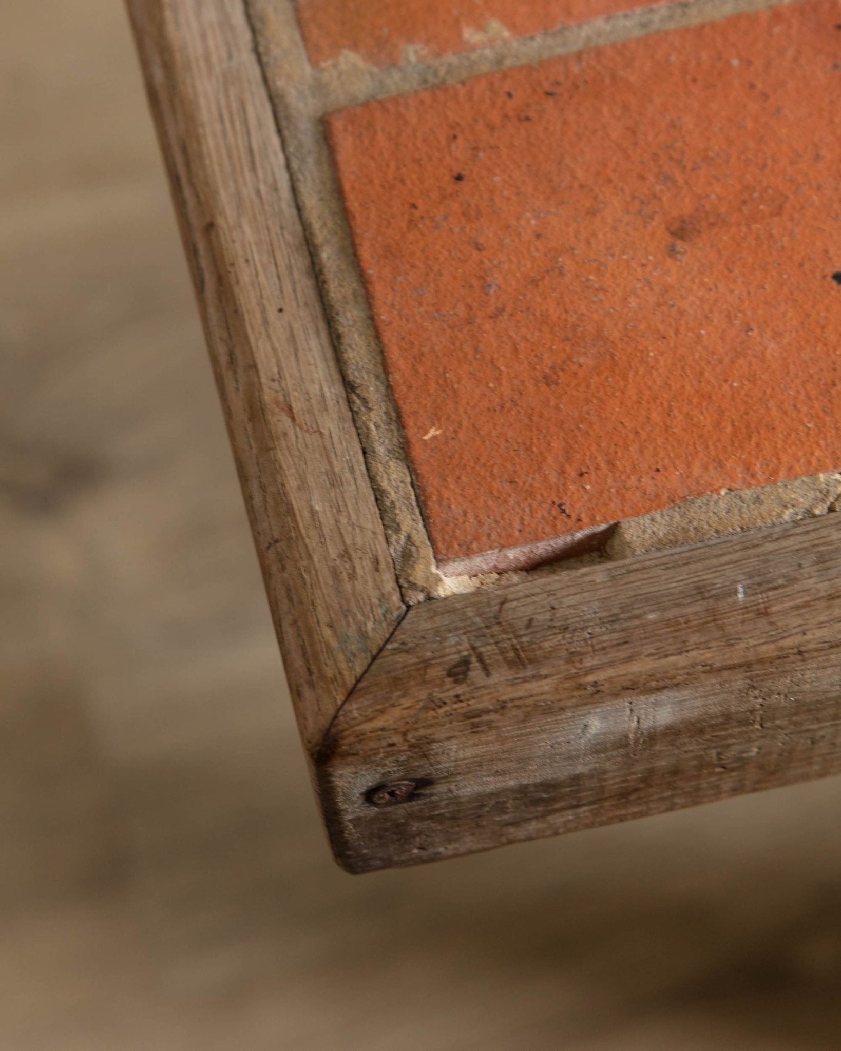 Large French Terracotta Tile Top Console / Dining Table, 1970's – Lone Fox