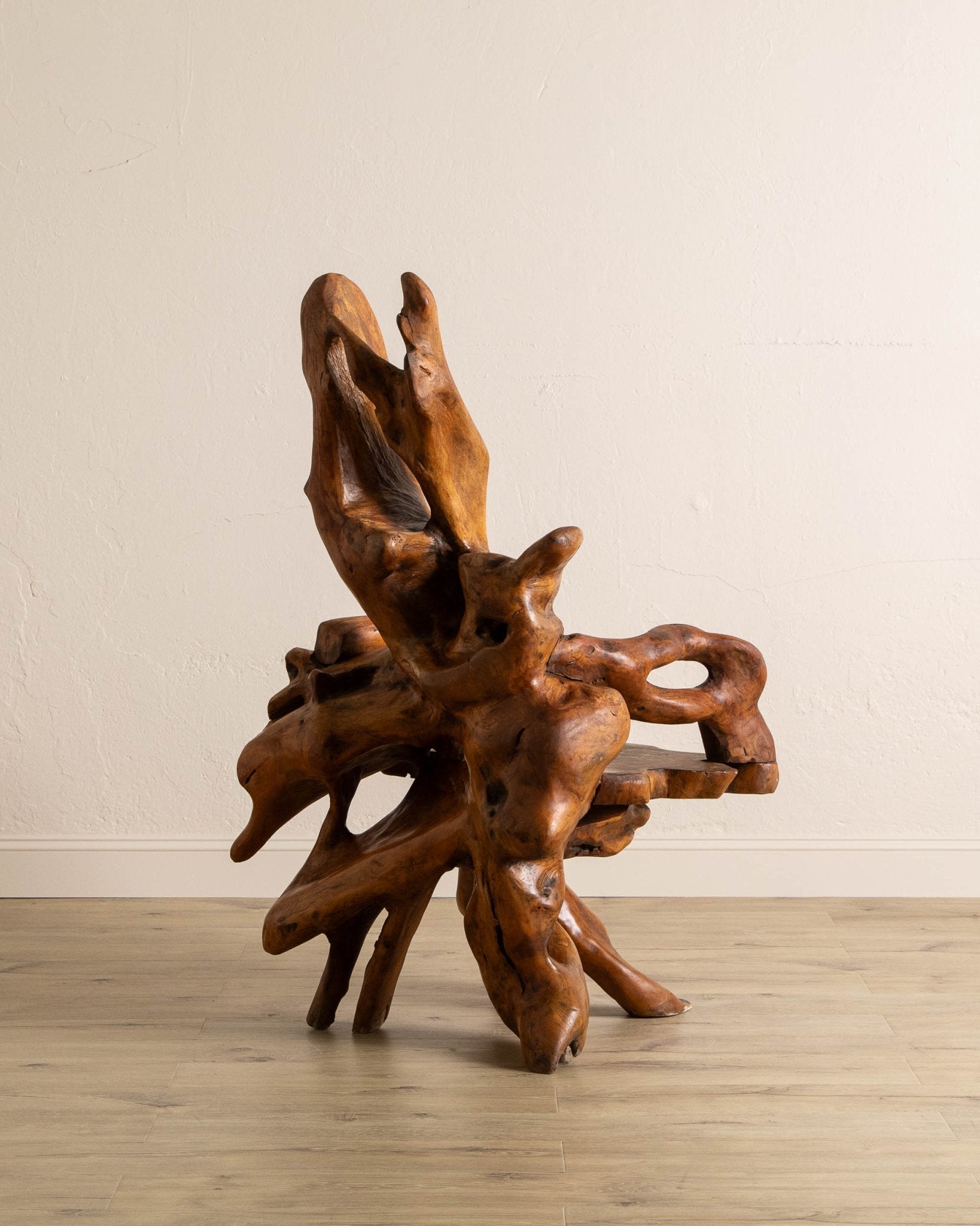 Sculptural Solid Teak Root Chair – Lone Fox