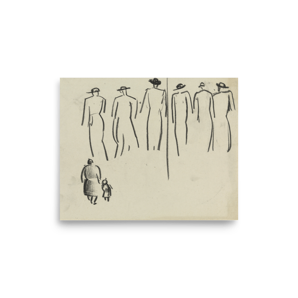 "Studies of various figures" Art Print – Lone Fox