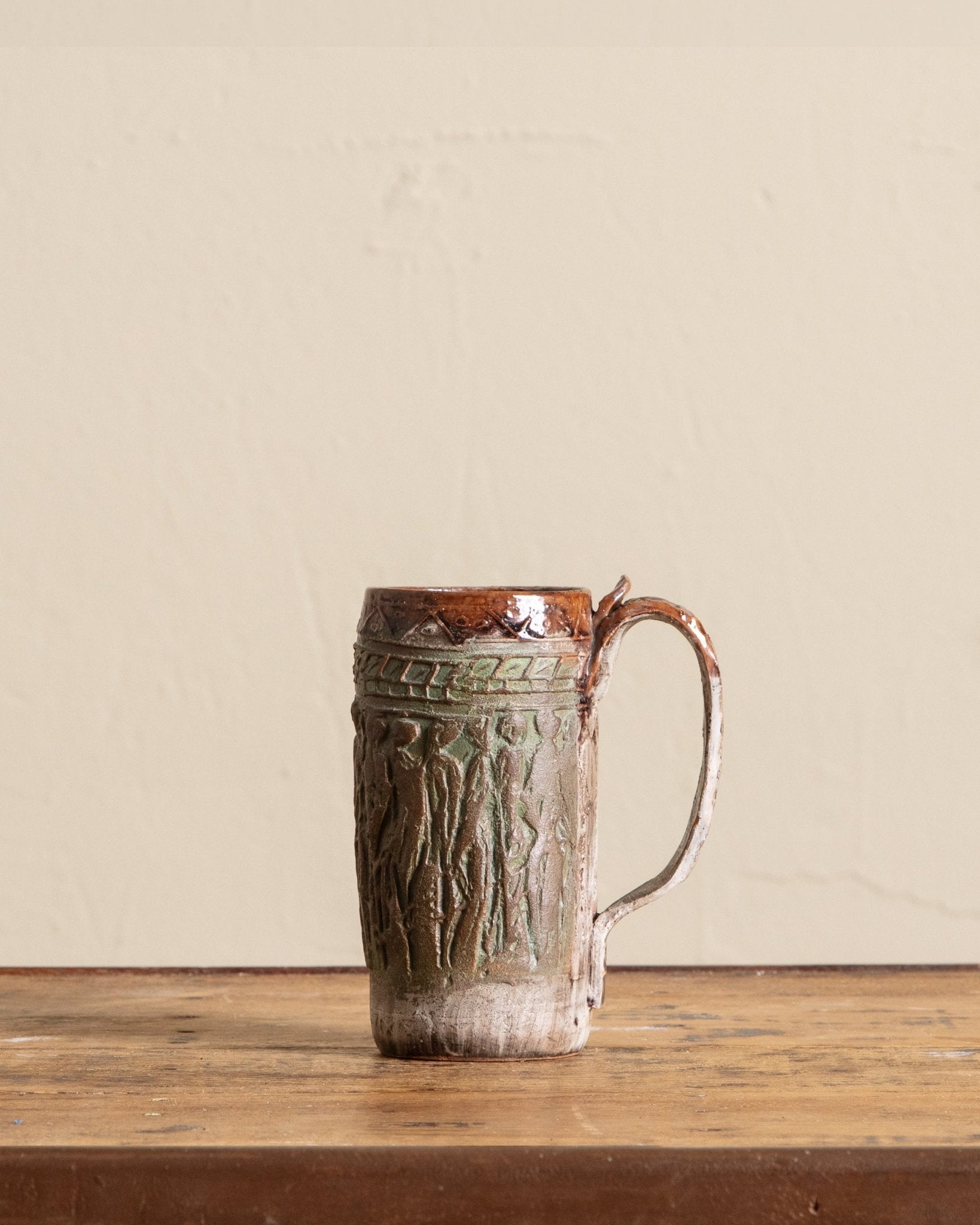 Studio Pottery Ceramic Stein w/ Figures, Italy – Lone Fox