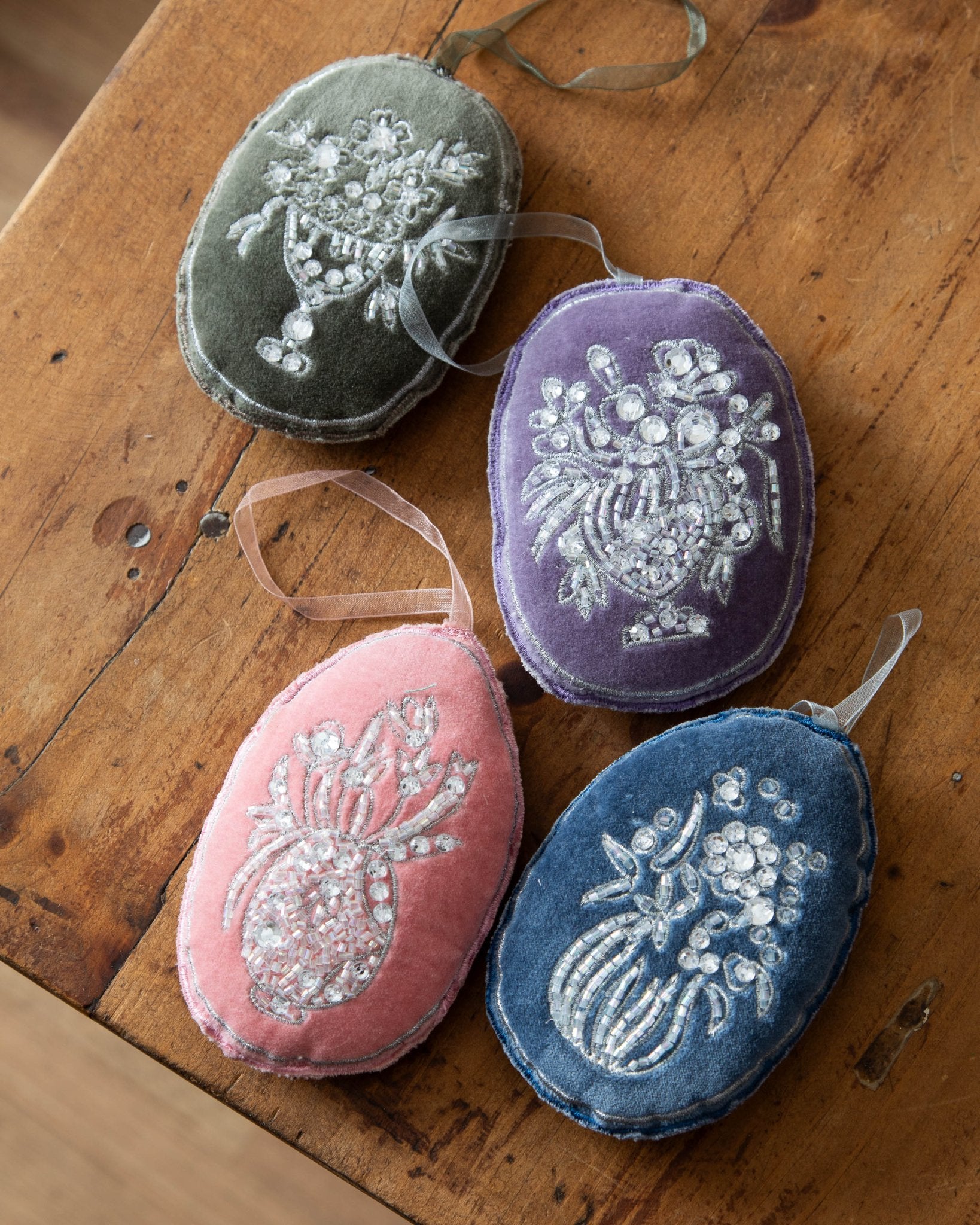 Velvet Floral Cameo Ornaments – Lone Fox