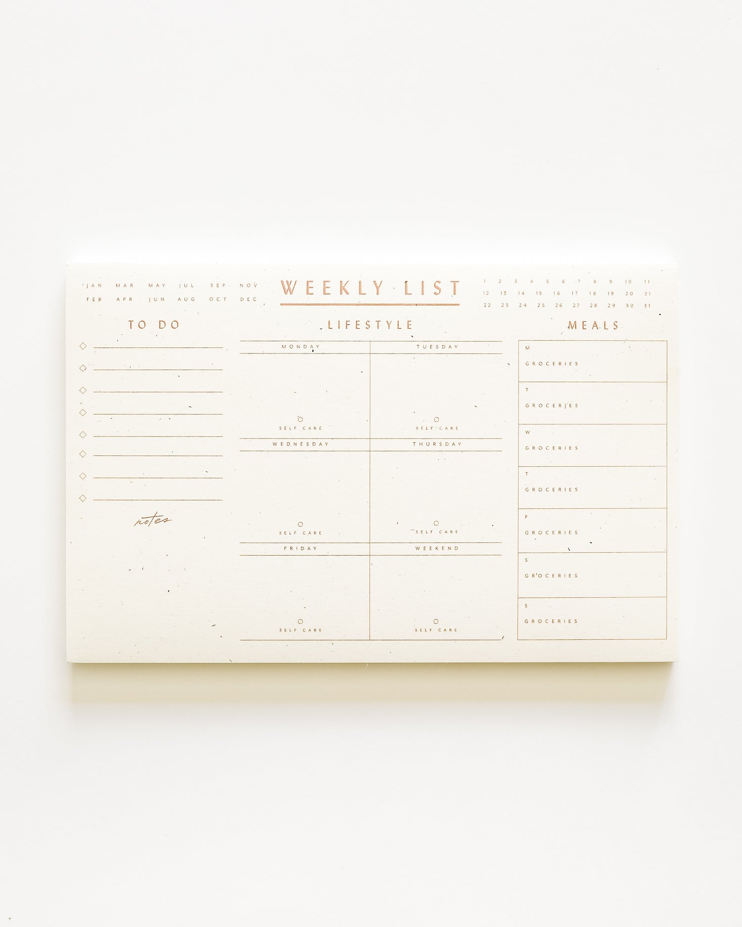 Weekly List Pad – Lone Fox